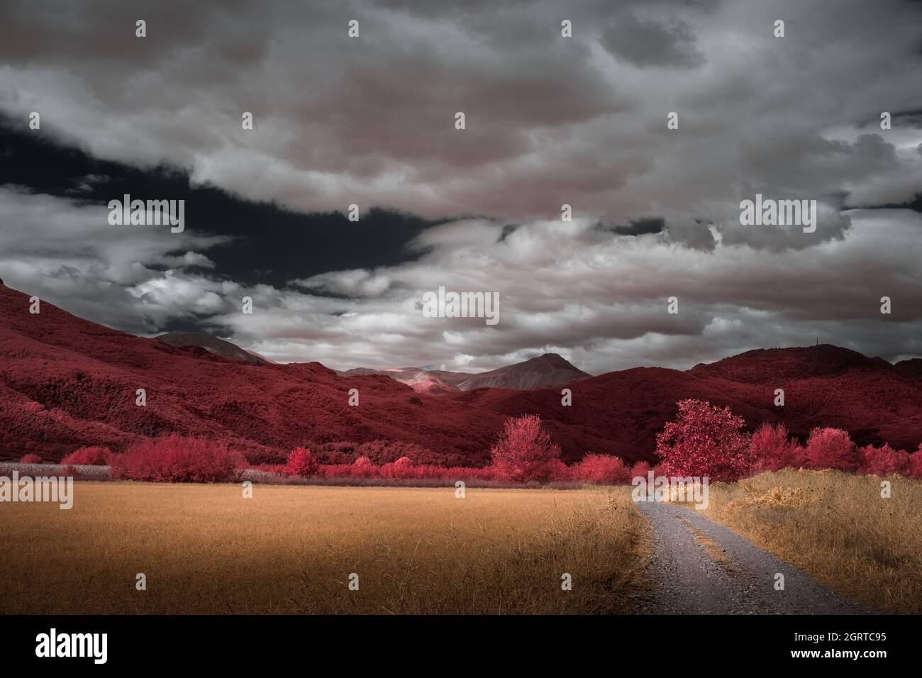 Rural multi colored landscape scenery Stock Photo - Alamy