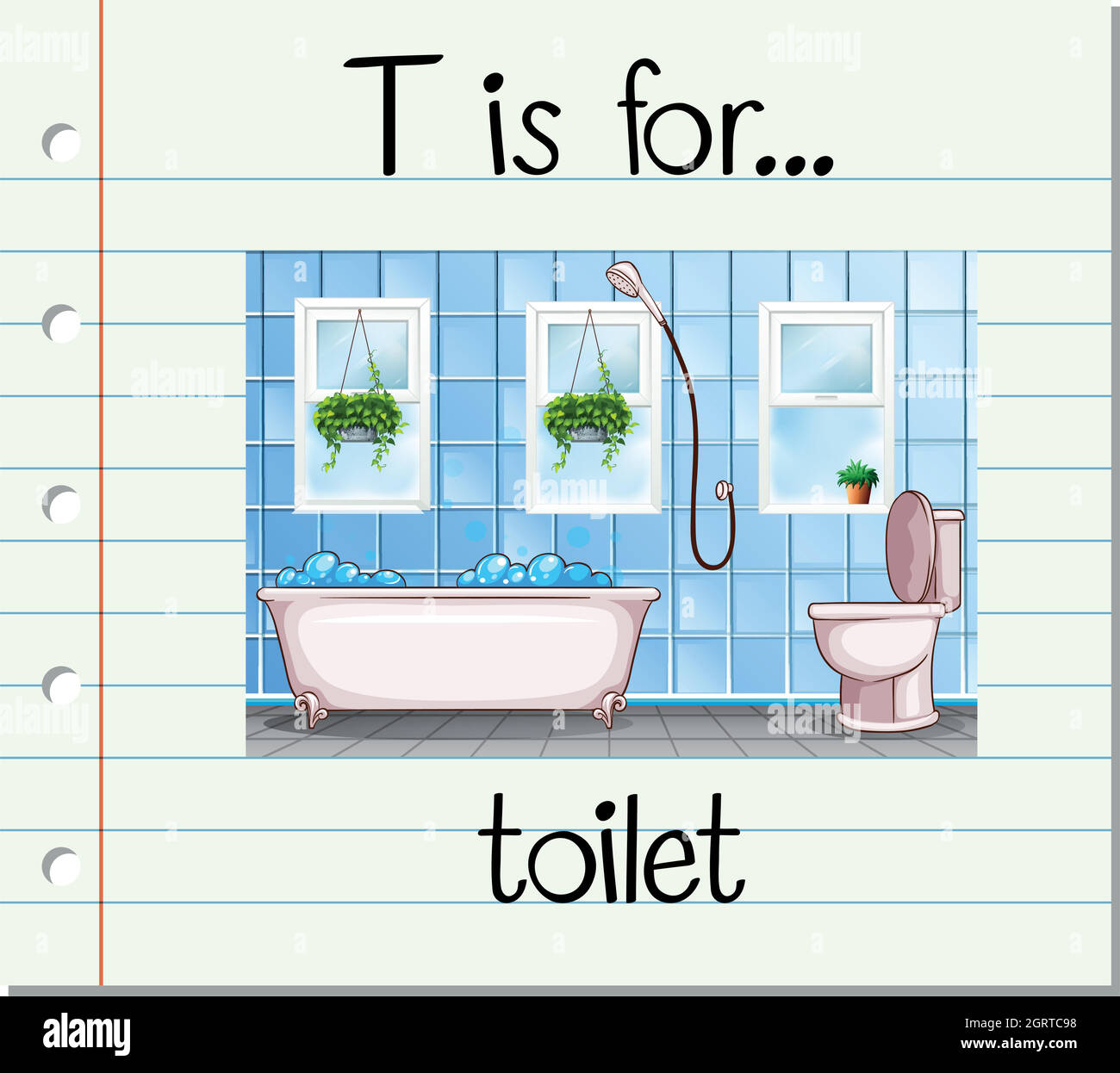 Flashcard letter T is for toilet Stock Vector Image & Art - Alamy