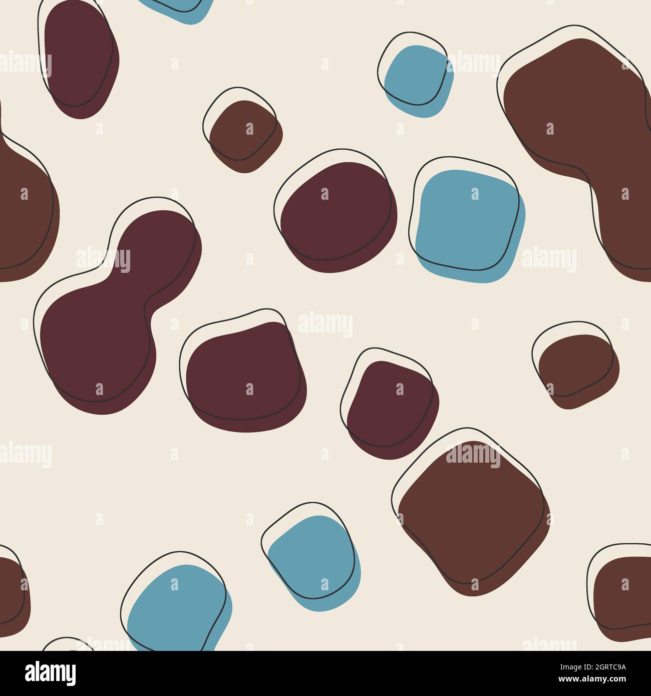 Seamless abstract organic blog shapes in various colors with offset ...