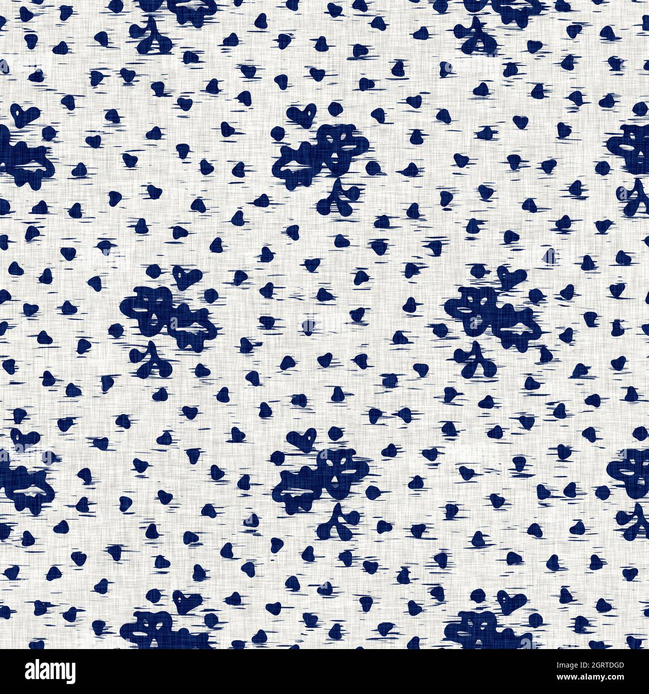 Indigo dyed fabric flower pattern texture. Seamless textile fashion ...