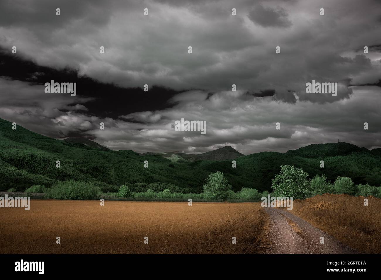 Rural multi colored landscape scenery Stock Photo - Alamy