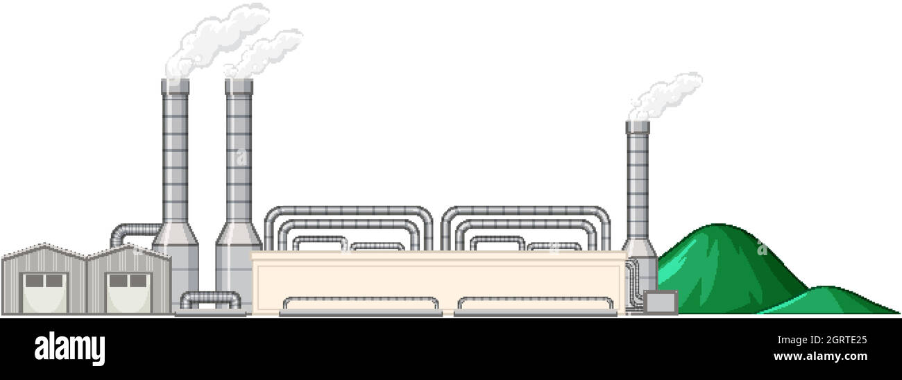 Factory building with smoke Stock Vector Image & Art - Alamy