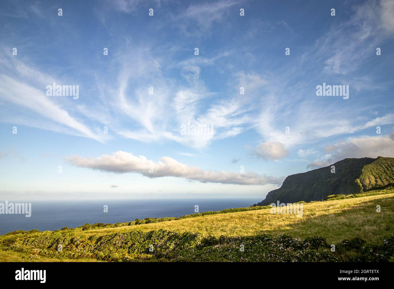 Azores islands, landscape with Atlantic ocean, Flores, travel ...