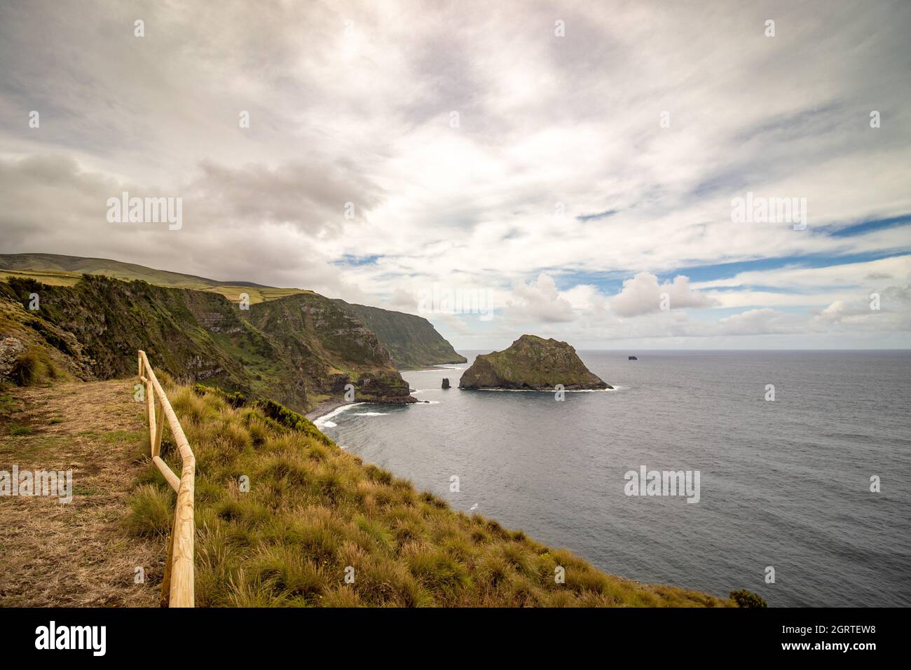 Azores islands, landscape with Atlantic ocean, Flores, travel ...