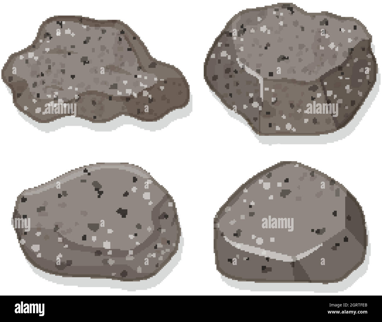 Set of granite stones isolated on white background Stock Vector Image ...