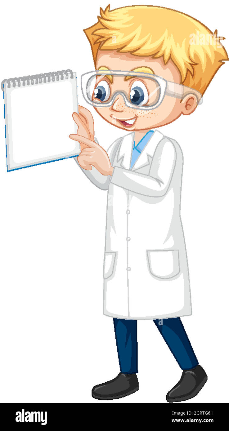 Boy in science gown on isolated background Stock Vector Image & Art - Alamy