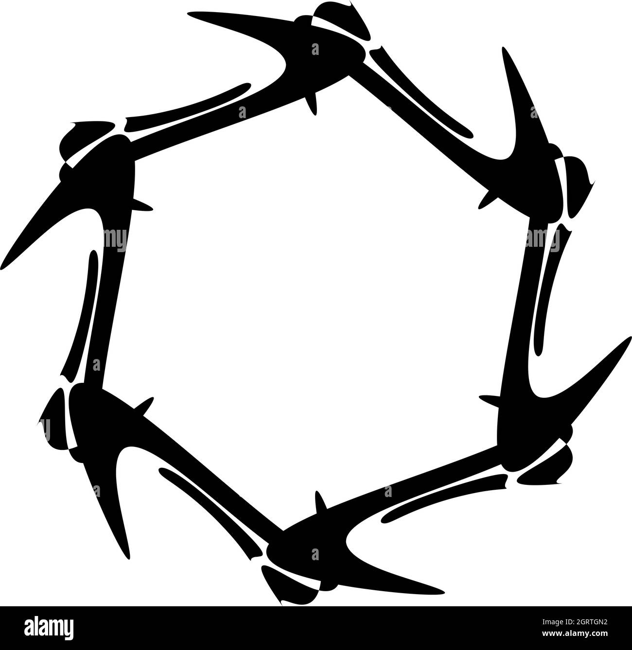 Abstract circular drawing. Amorphous, nonfigurative artistic element ...