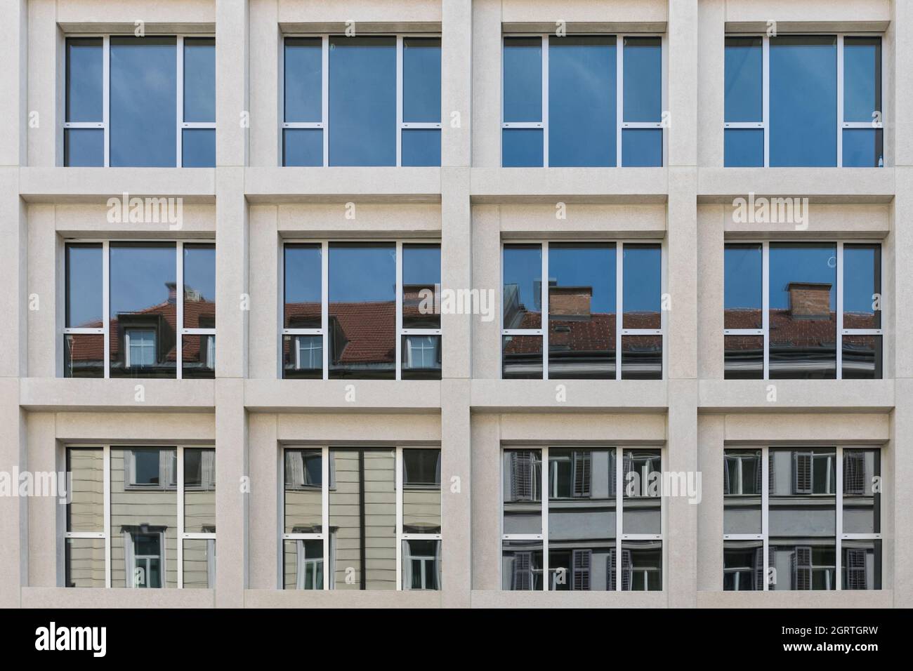 Building reflections in the glass windows Stock Photo - Alamy
