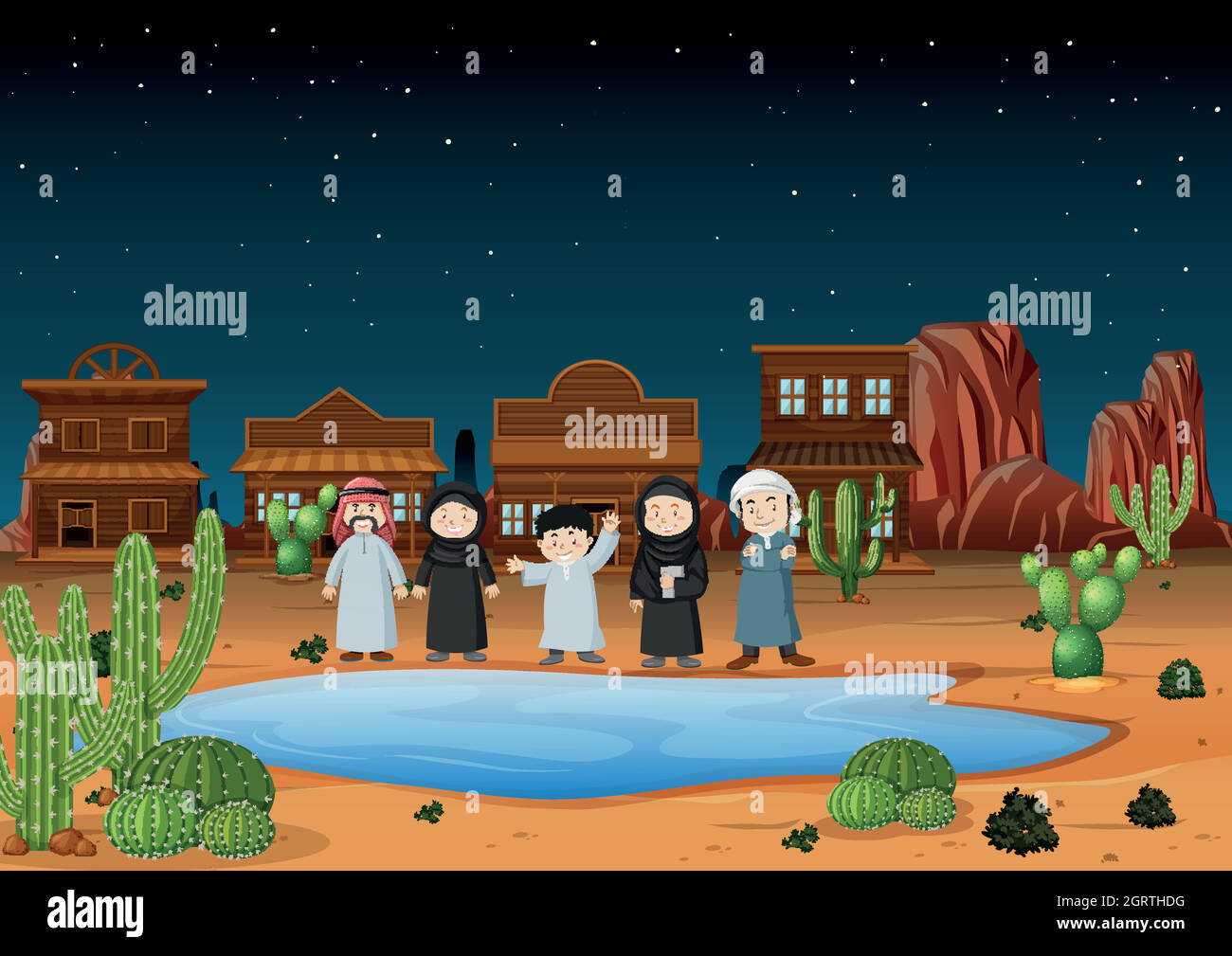 Woman standing outdoor night Stock Vector Images - Alamy