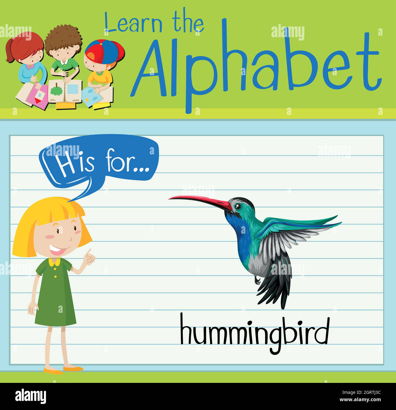 Flashcard letter H is for hummingbird Stock Vector Image & Art - Alamy