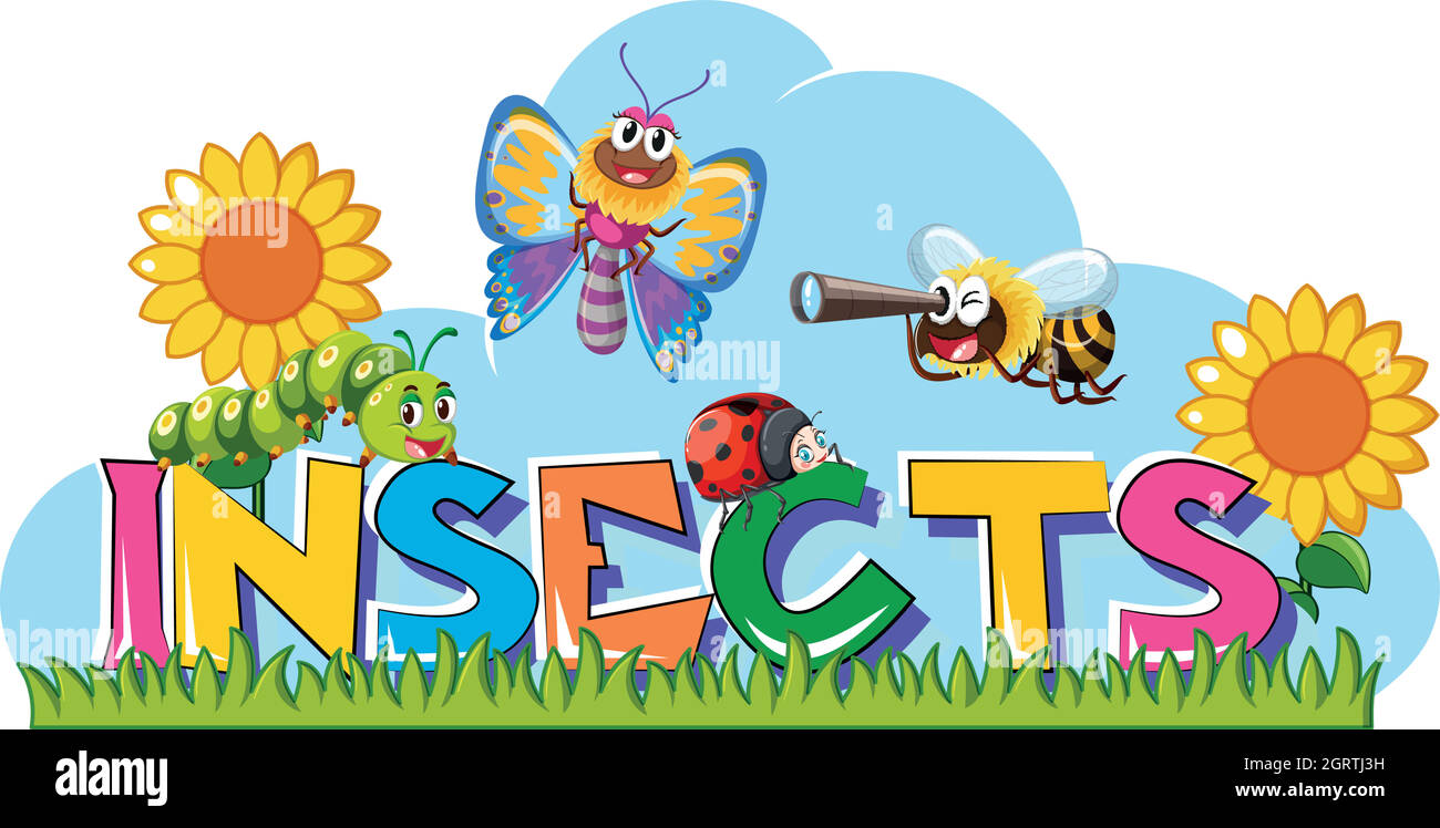 Word for insects with many insects in garden Stock Vector Image & Art ...