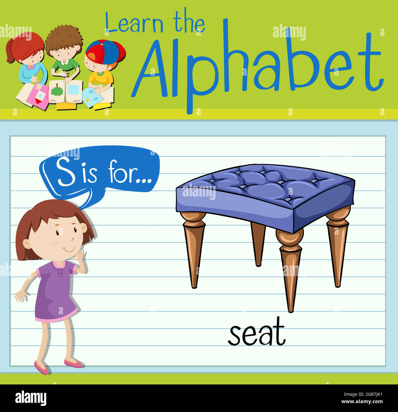 Flashcard letter S is for seat Stock Vector Image & Art - Alamy