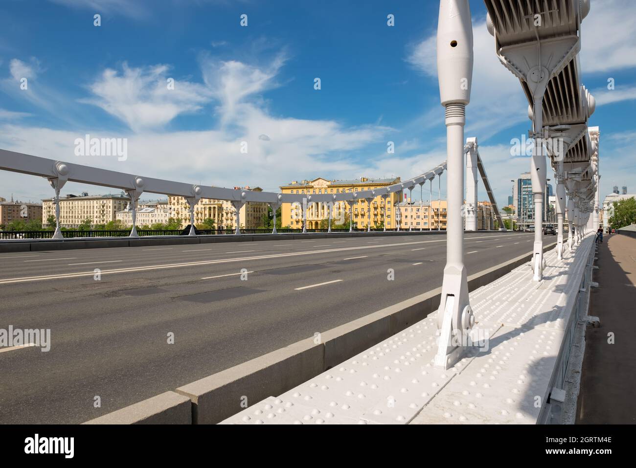 Moscow, Russia - May 23, 2021: One of the four pylons of the Crimean ...