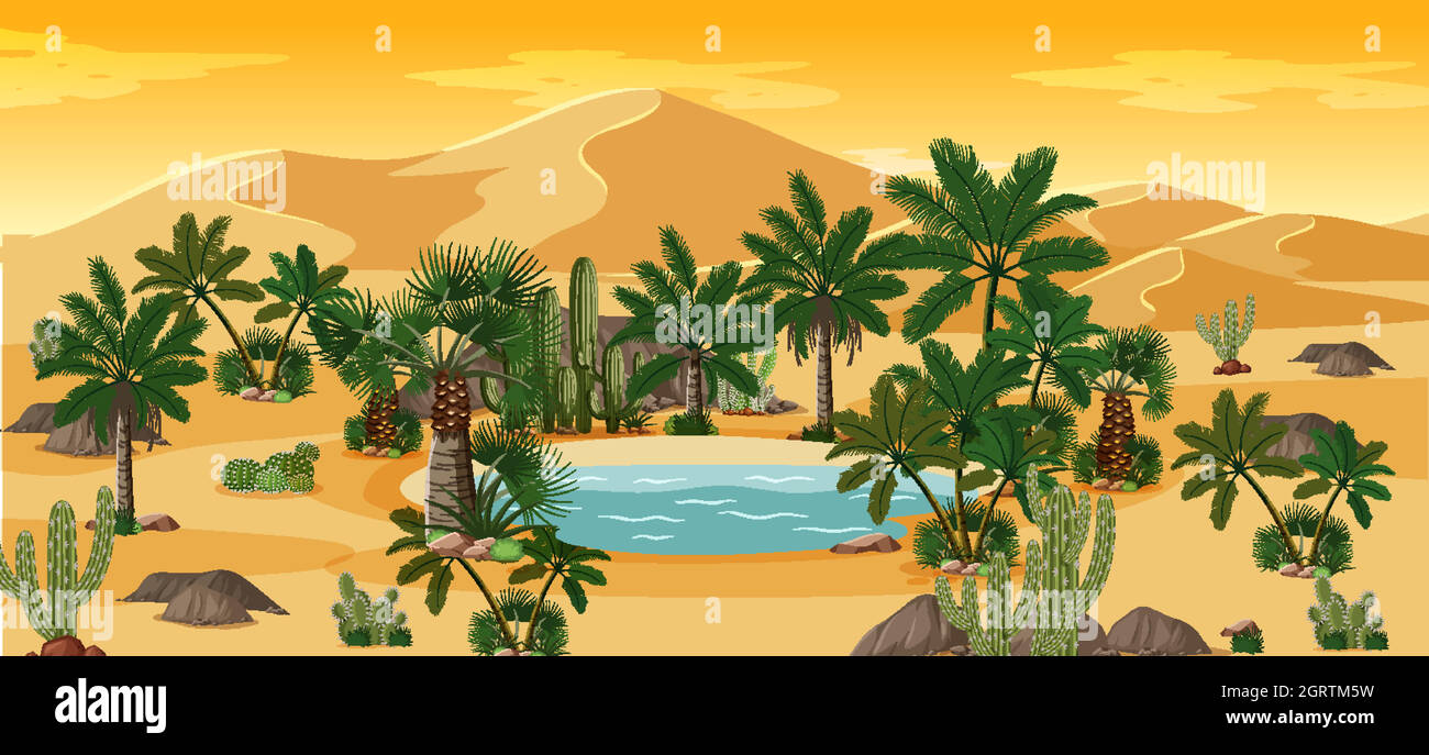 Desert Oasis Cartoon