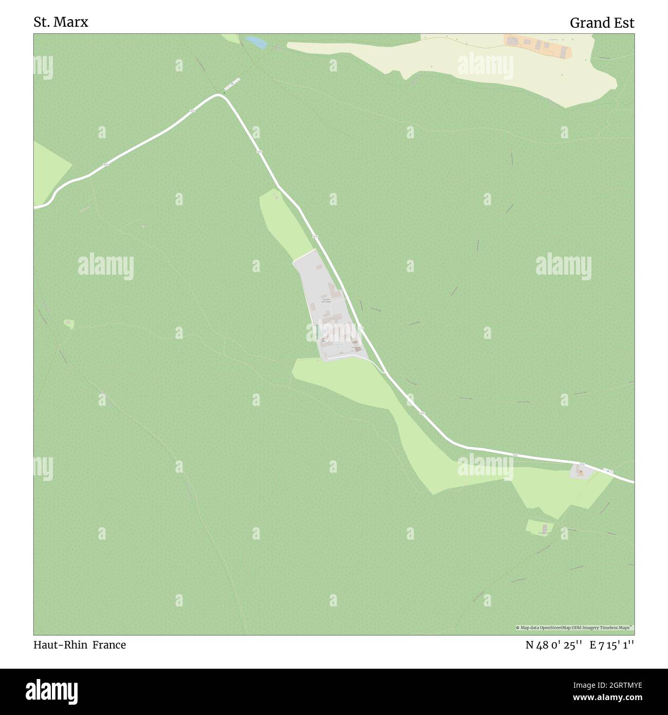St. Marx, Haut-Rhin, France, Grand Est, N 48 0' 25'', E 7 15' 1'', map ...