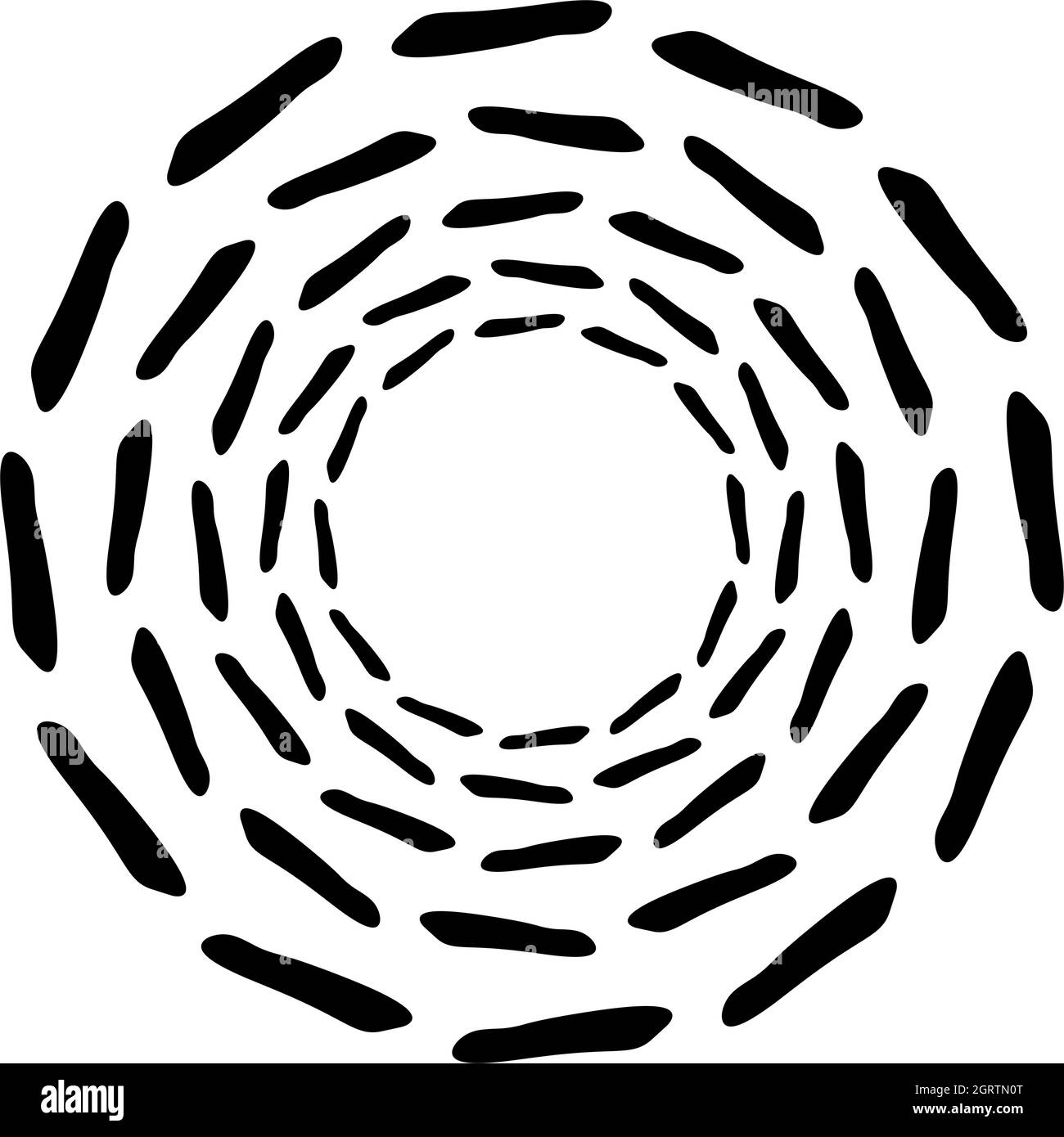 Abstract circular drawing. Amorphous, nonfigurative artistic element ...