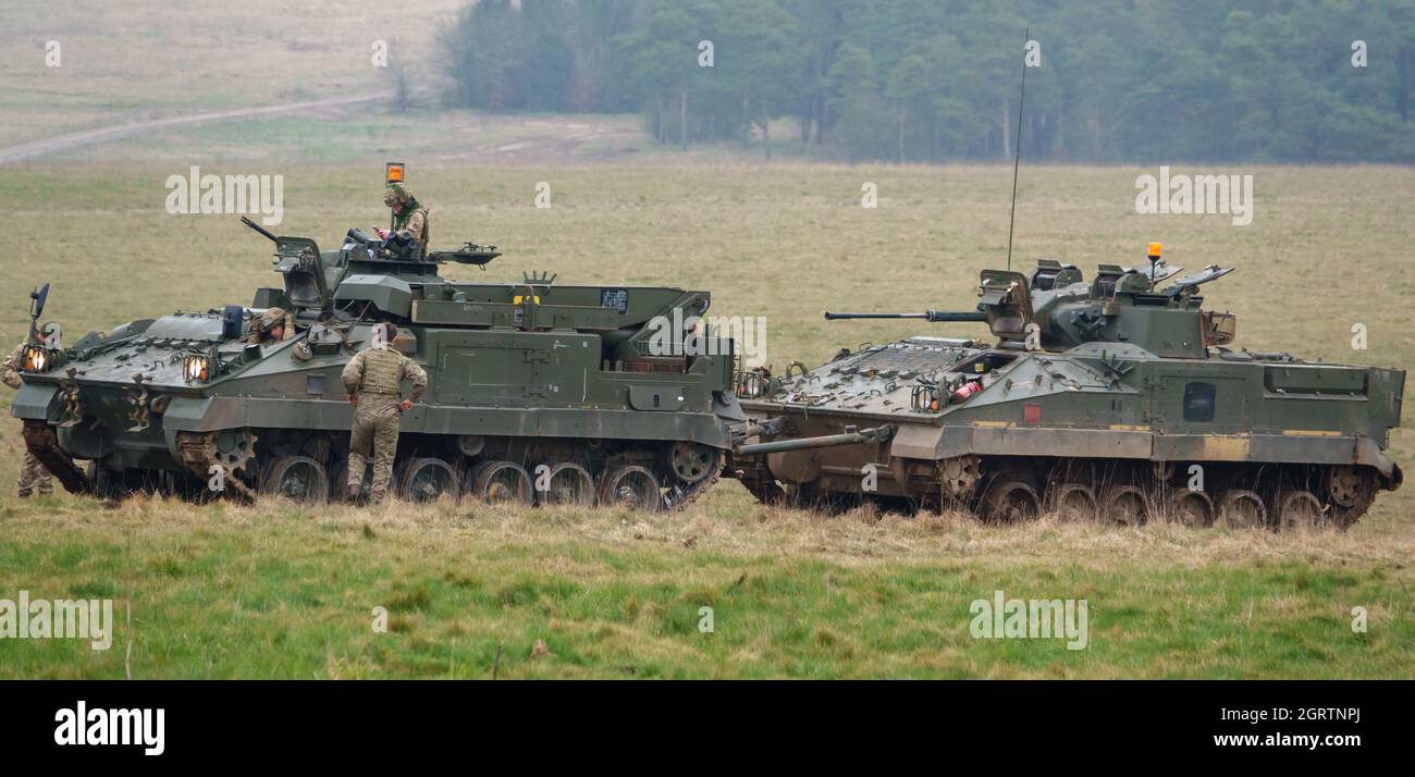 British army Warrior FV510 light infantry fighting vehicle tank being ...