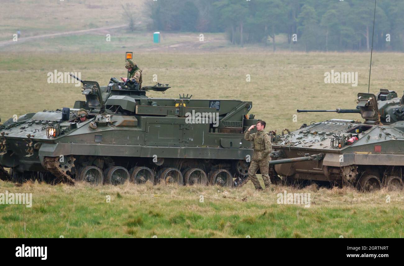 British army Warrior FV510 light infantry fighting vehicle tank being ...