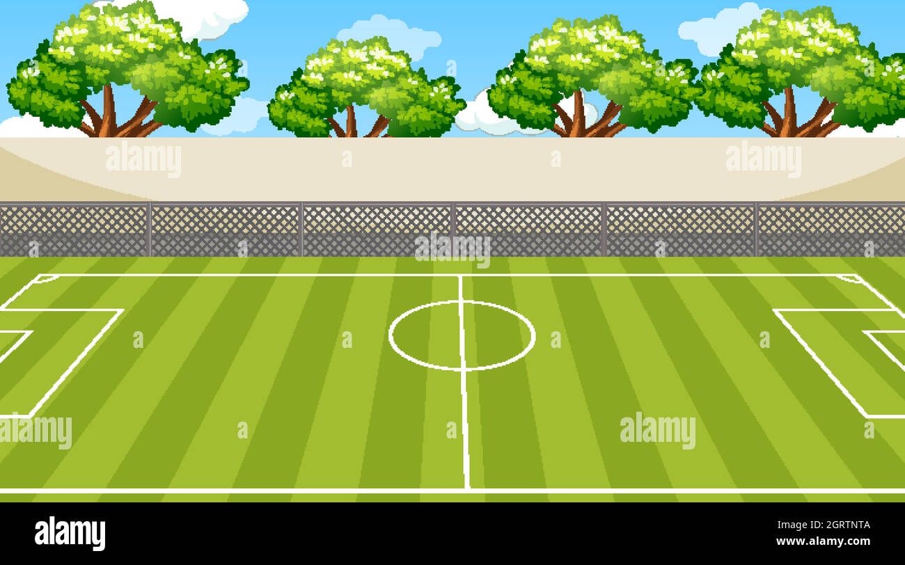 Background scene with trees around the football field Stock Vector ...