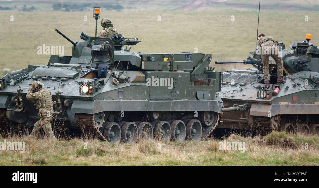 British army Warrior FV510 light infantry fighting vehicle tank being ...