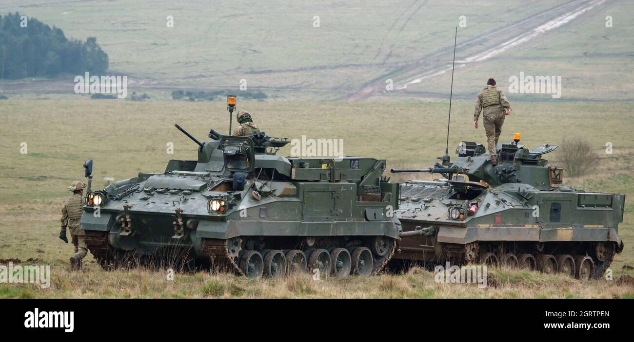 British army Warrior FV510 light infantry fighting vehicle tank being ...
