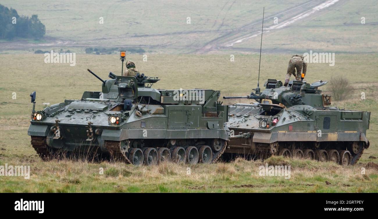 British army Warrior FV510 light infantry fighting vehicle tank being ...