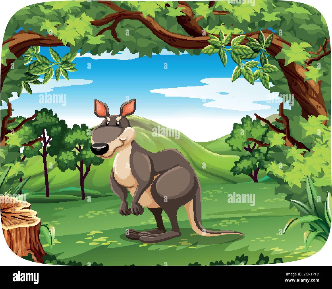 Kangaroo in the forest Stock Vector Image & Art - Alamy