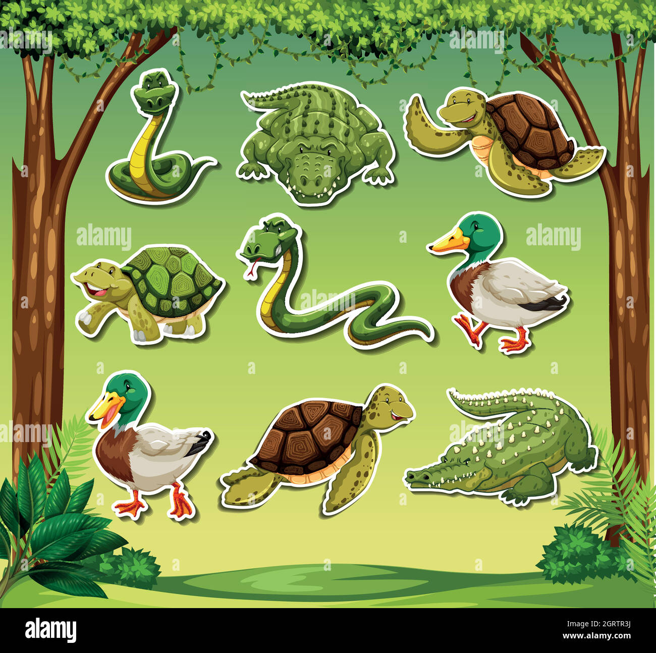 Funny flat stickers Stock Vector Images - Alamy