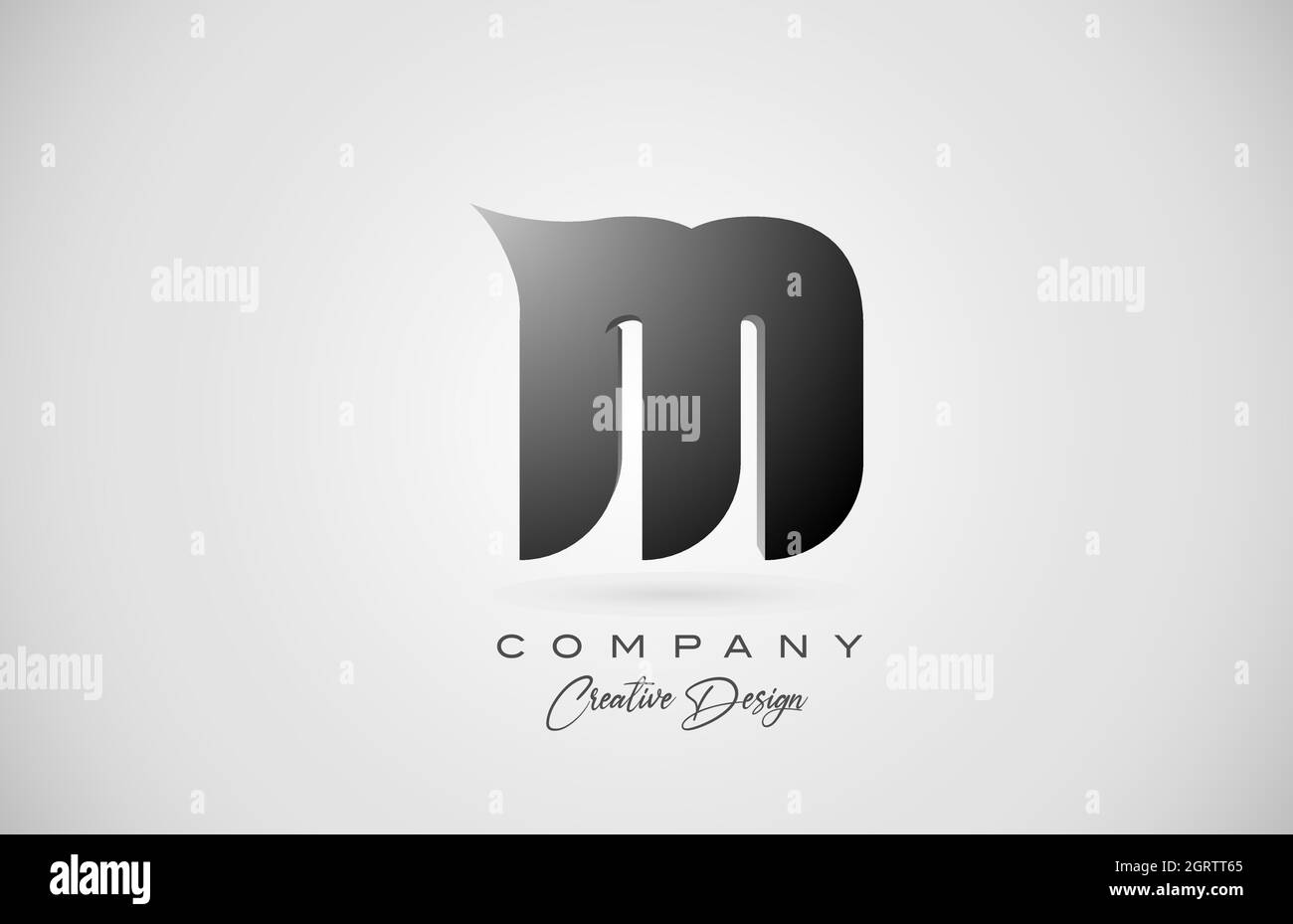 alphabet letter M icon logo in black gradient. Creative design for ...