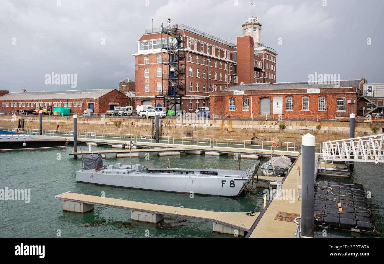 Landing craft F8 used in the Falklands War moored in mast pond ...