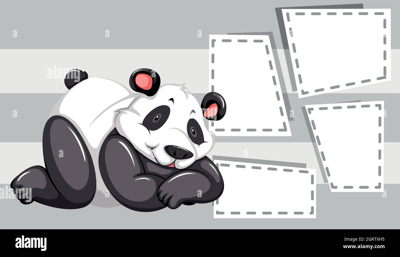 Panda on note template Stock Vector Image & Art - Alamy