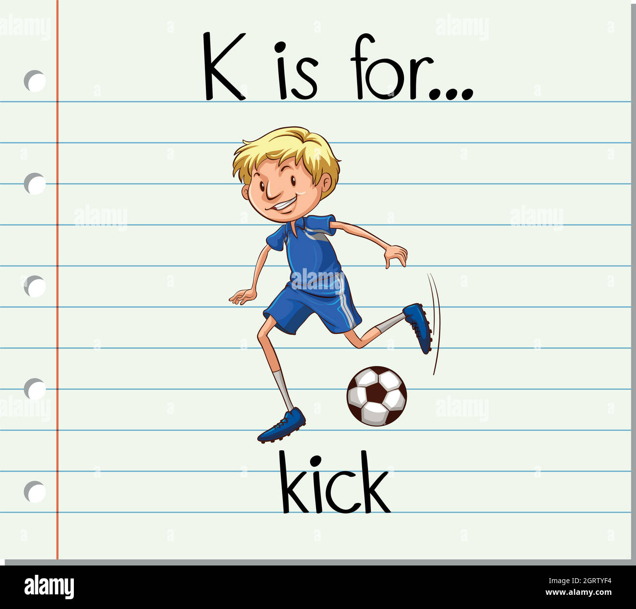 Flashcard letter K is for kick Stock Vector Image & Art - Alamy