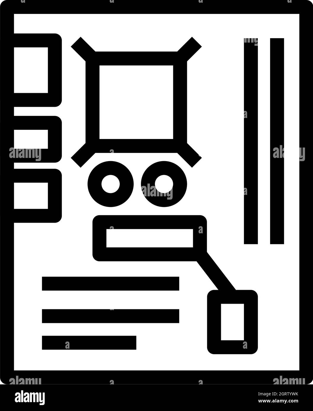 Computer motherboard line icon Stock Vector Images - Alamy