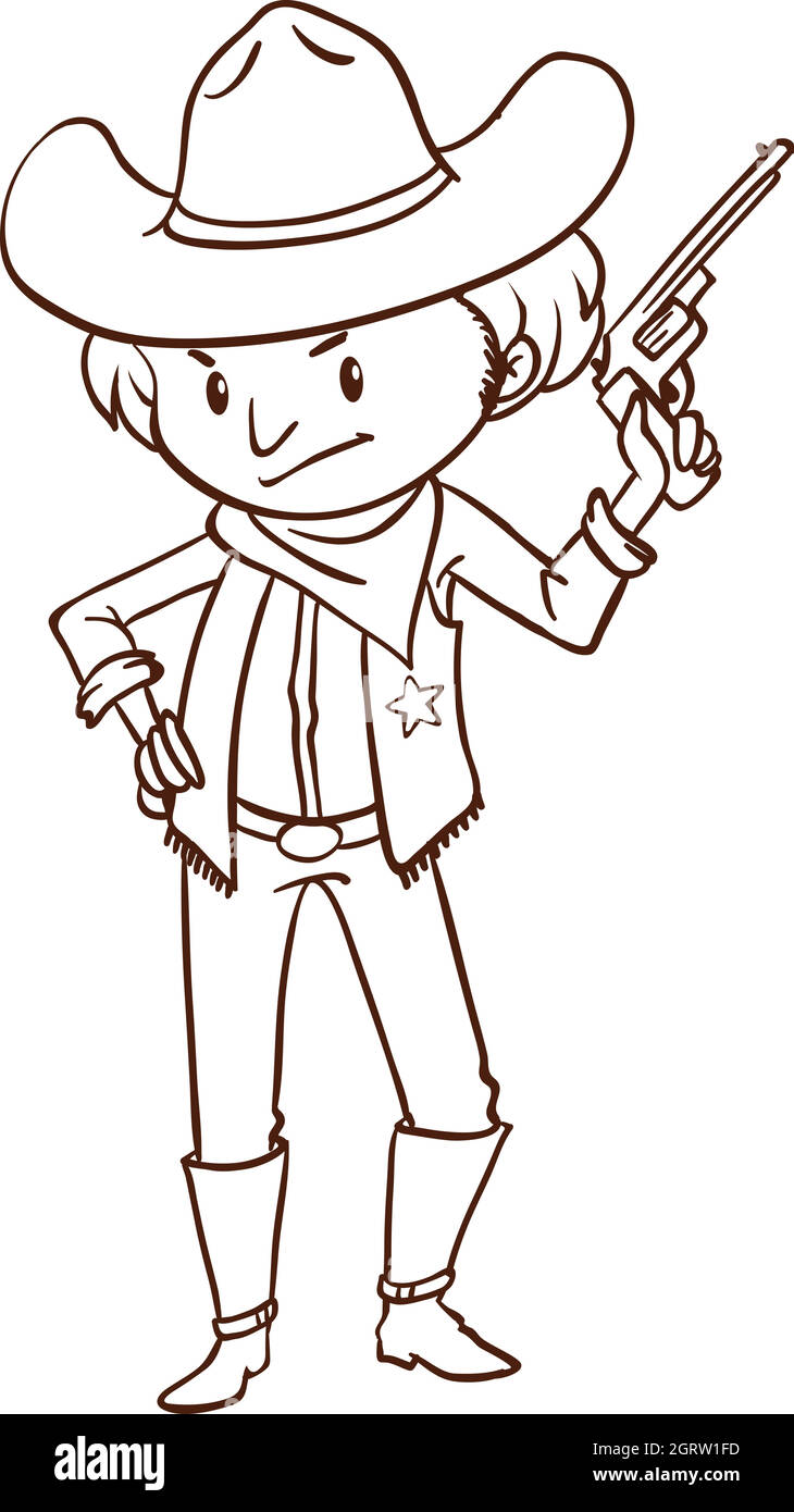 Cowboy drawing his gun Stock Vector Images - Alamy