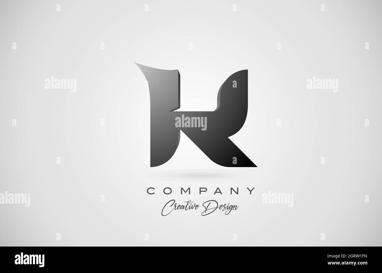 alphabet letter K icon logo in black gradient. Creative design for ...