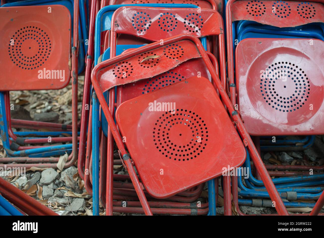 Broken blue chair hi-res stock photography and images - Alamy