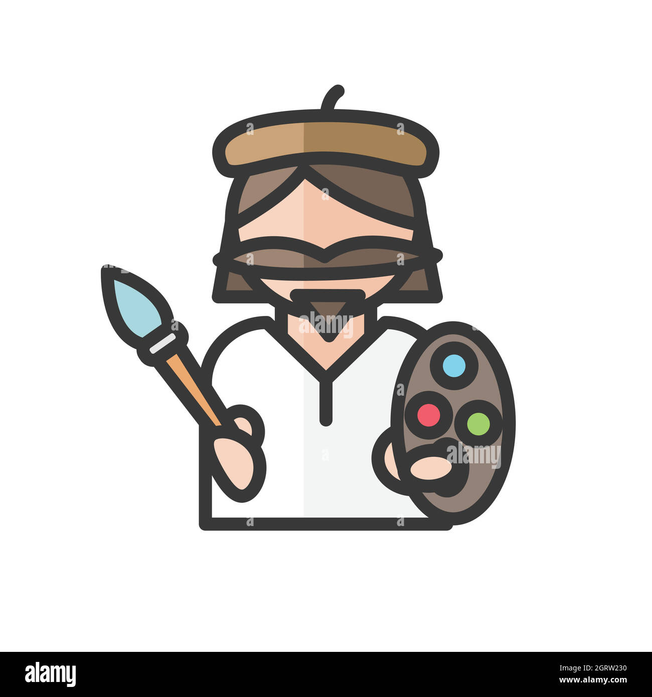 Male artist avatar. Painting and drawing character. Proflie user ...
