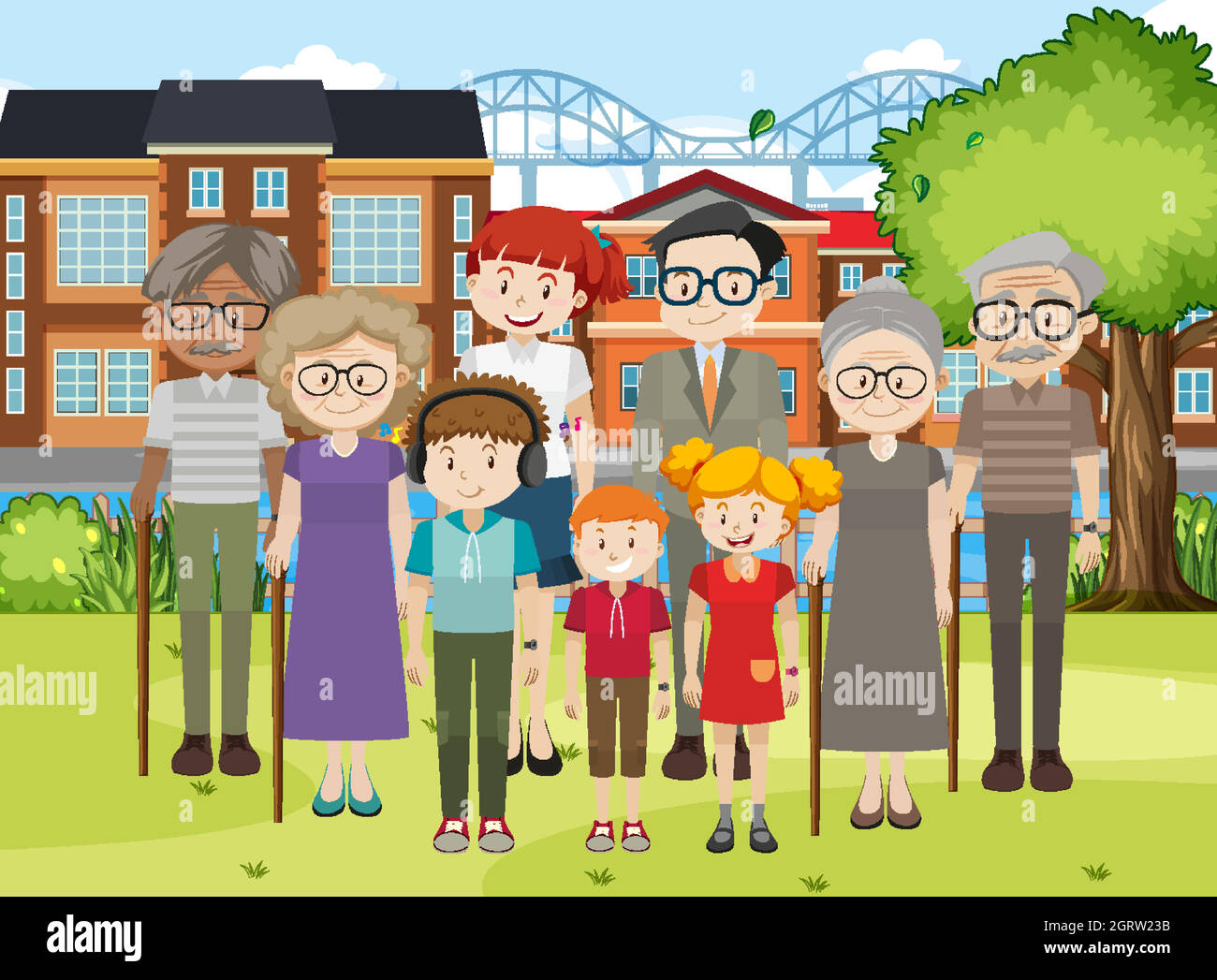 Member of family at the park outdoor scene Stock Vector Image & Art - Alamy