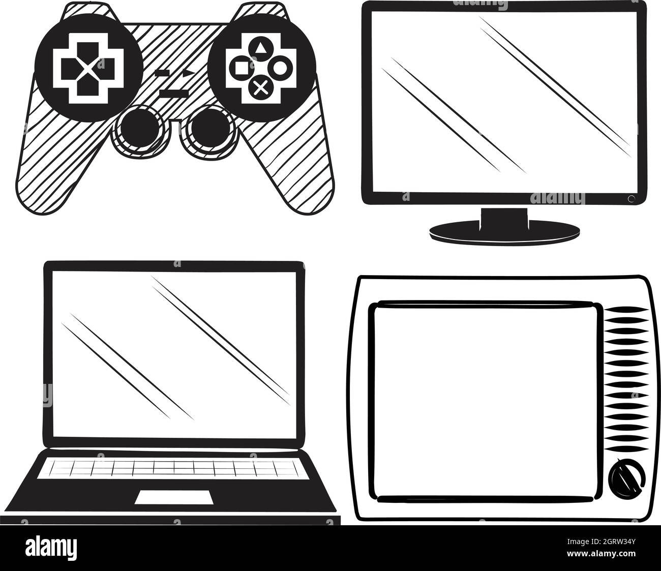 Computer devices electronic gadgets Stock Vector Images - Alamy