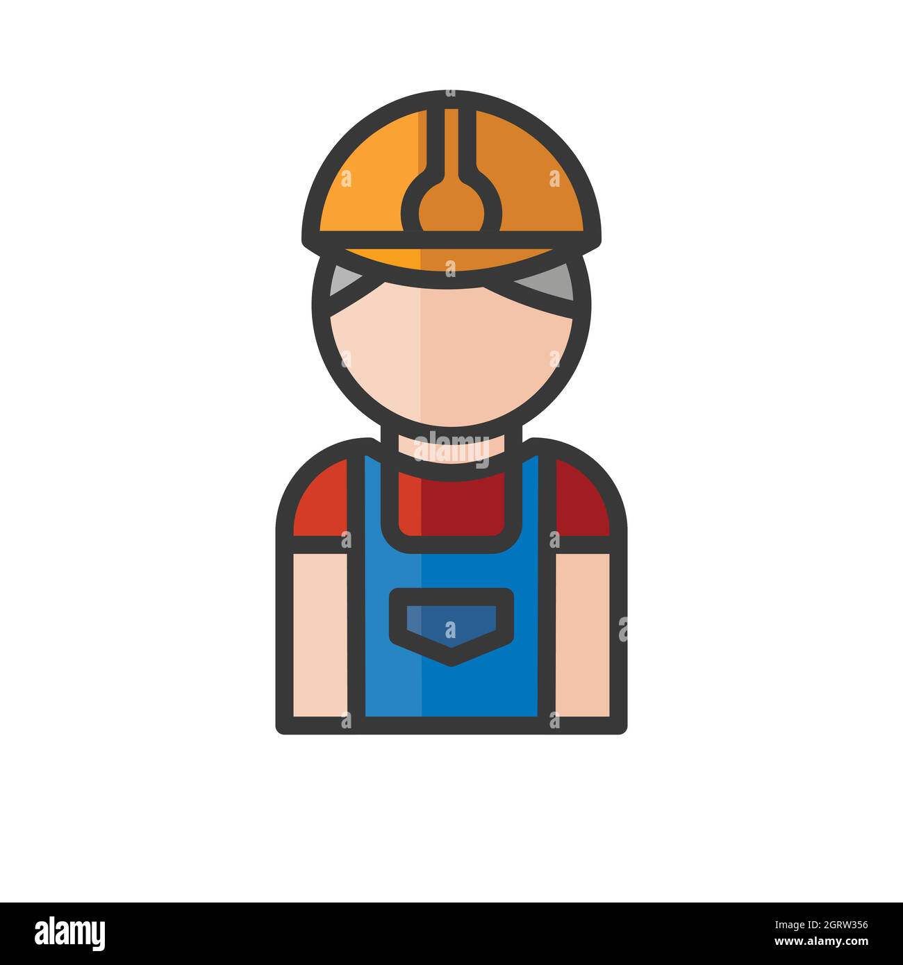 Mason avatar. Construction worker character. Profile user, person ...