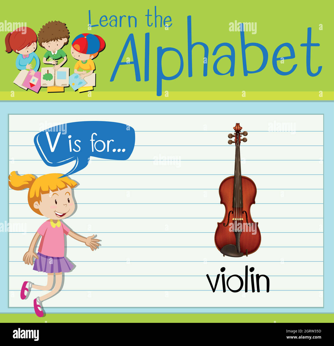 Flashcard letter V is for violin Stock Vector Image & Art - Alamy