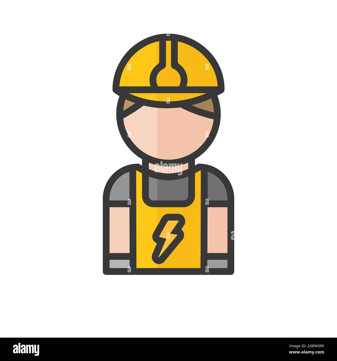 Electrician avatar. Man working with electricity. Profile user, person ...