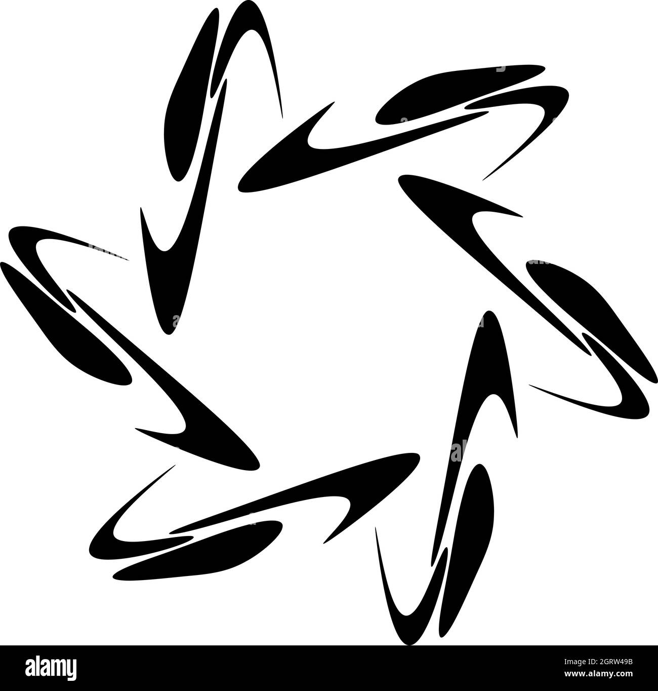 Abstract circular drawing. Amorphous, nonfigurative artistic element ...