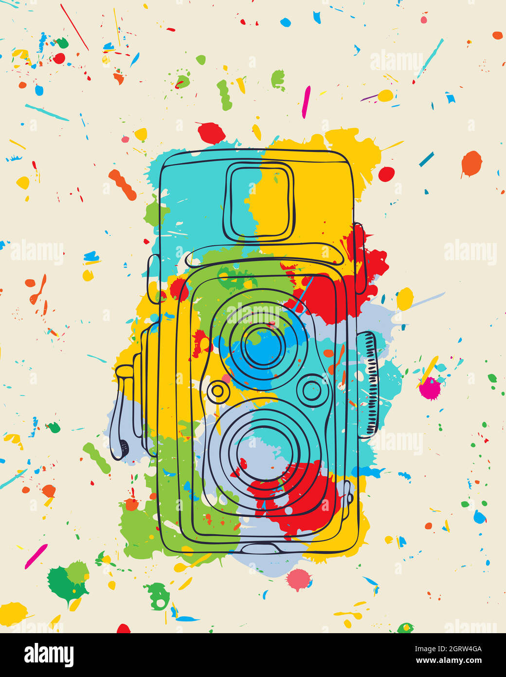 Doodle photo camera vector hand Stock Vector Images - Alamy