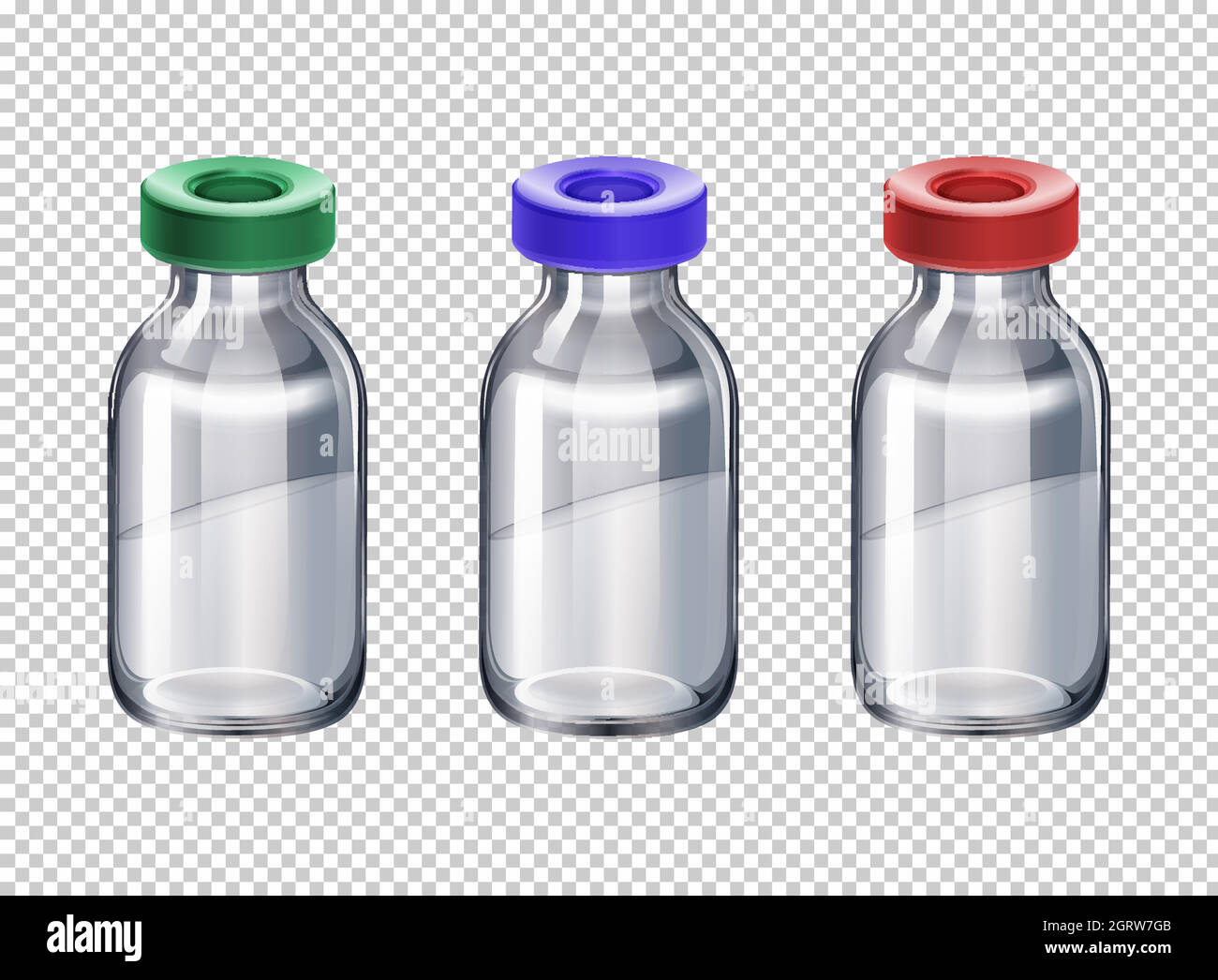 Three bottles with different color caps Stock Vector Image & Art - Alamy