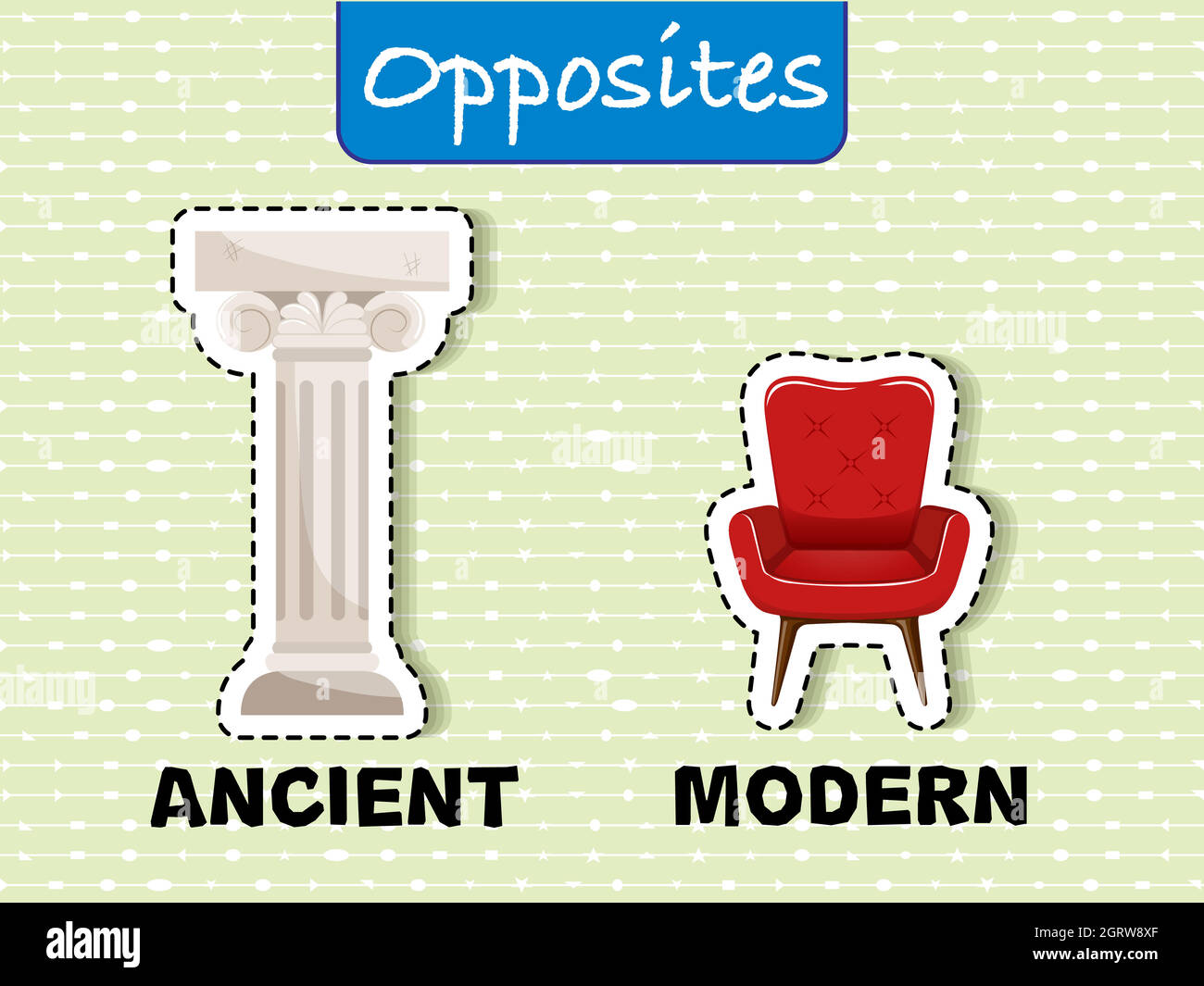 Ancient and Modern Opposite Word Stock Vector Image & Art - Alamy