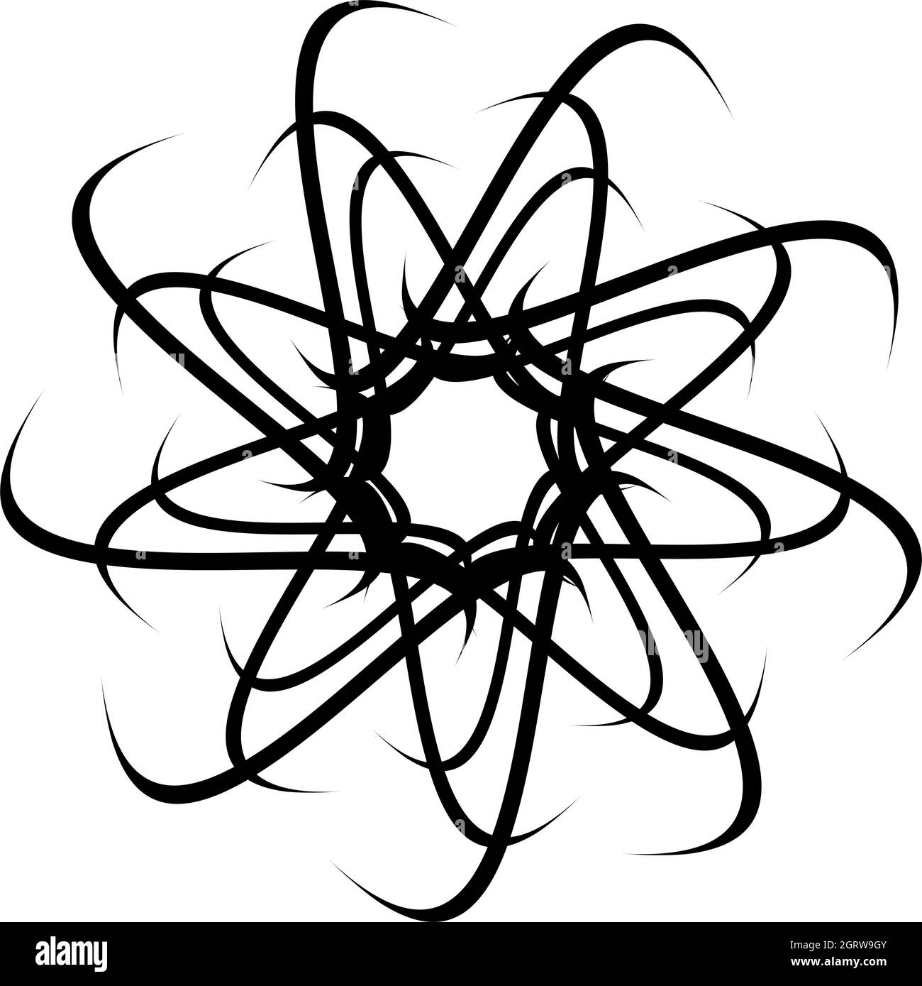 Abstract circular drawing. Amorphous, nonfigurative artistic element ...