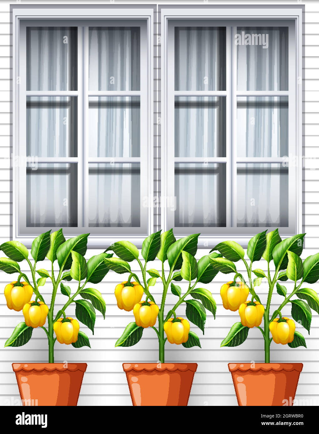 Yellow house tree in Stock Vector Images - Alamy