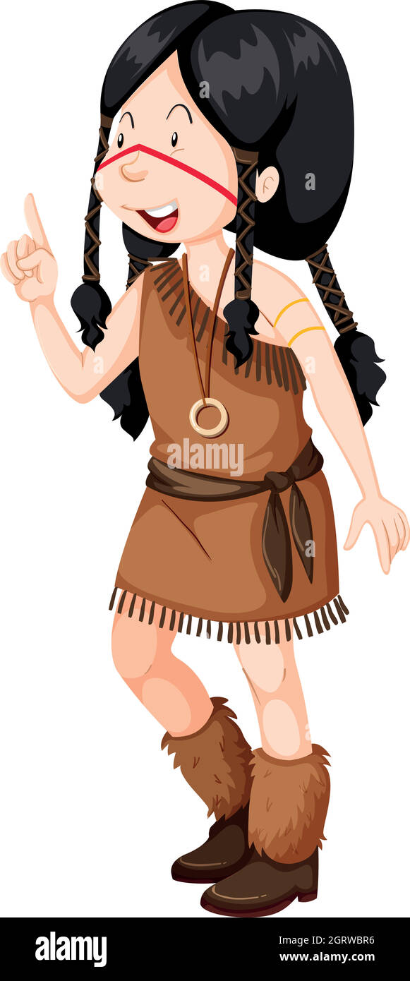 Native american indians girl in costume Stock Vector Image & Art - Alamy