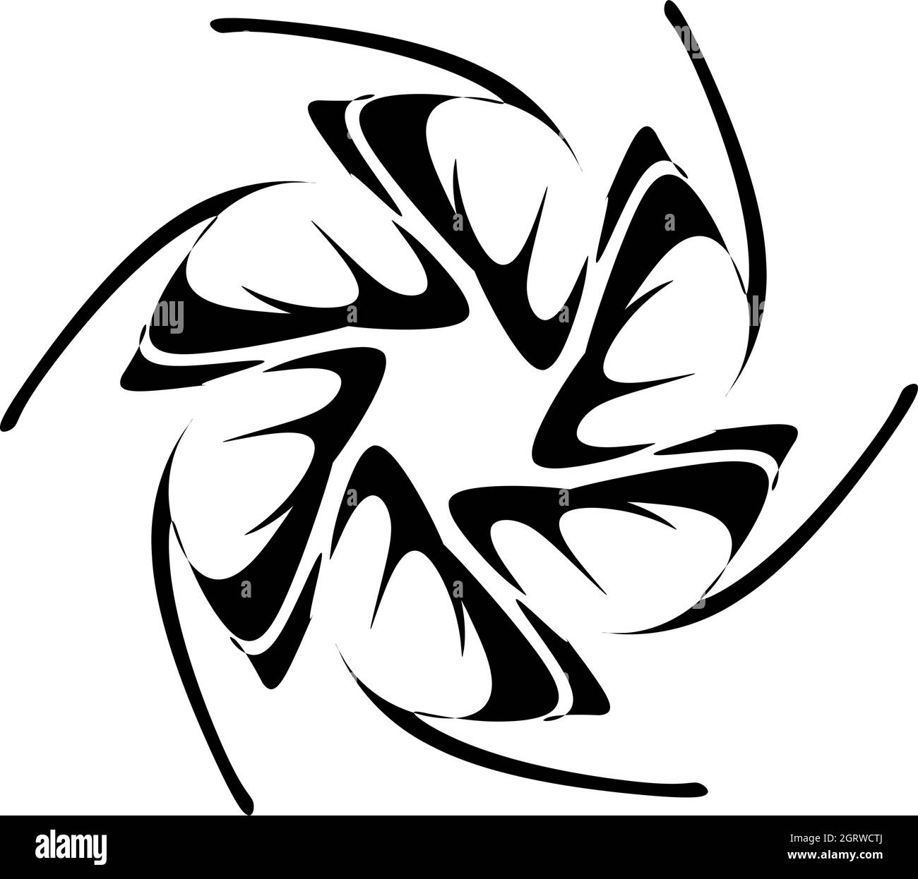 Abstract circular drawing. Amorphous, nonfigurative artistic element ...